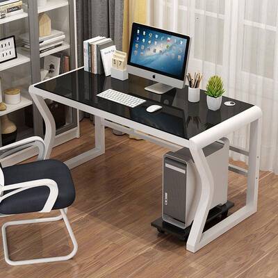 钢化玻璃电写脑台式用AJM桌家简约现代生办公桌字台简学易学习书