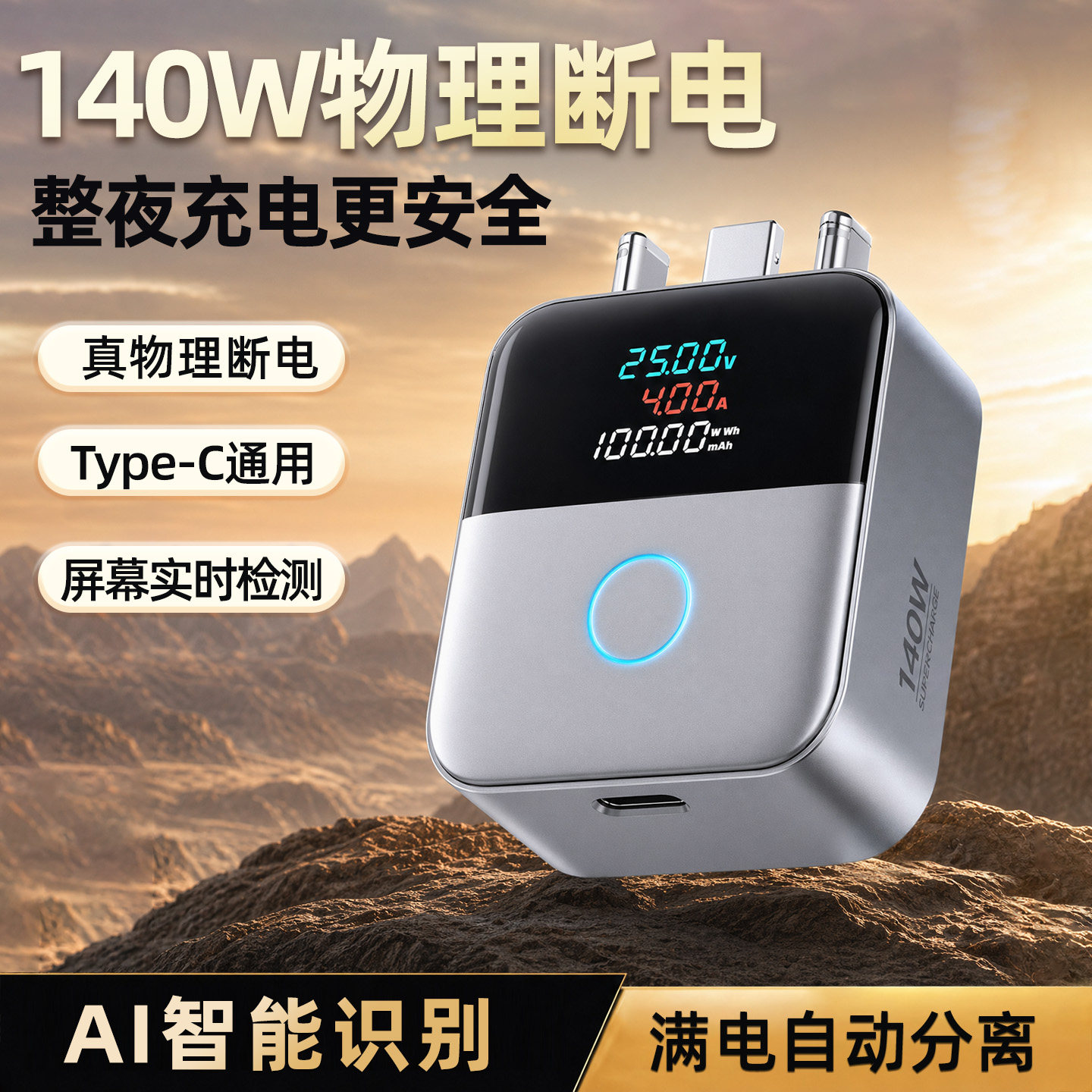 【理工男必备】Rindu数显满电分离器升级防过充自动断开器出门无忧140W快充笔记本手机充电宝弹开式物理断电