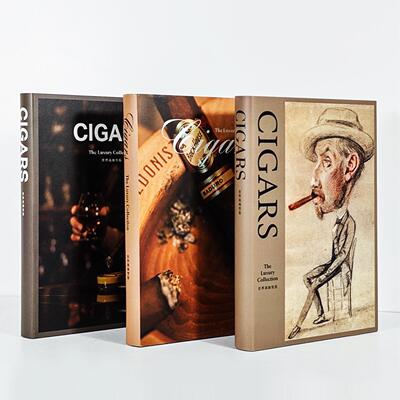 样板房CIGARS装饰极简雪茄摆件茶室书房桌面家居装饰品摆件道具书