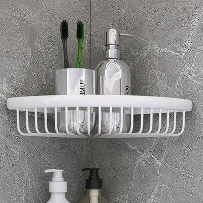 店浴工程室酒角架淋浴房壁挂式卫生架间置物架全8122铜收纳转角三