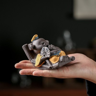 快速发货紫砂茶宠摆件精美可养创意摇摇椅可爱招R财猪茶具茶艺配