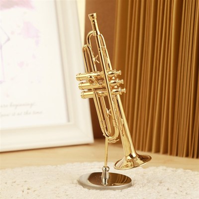 6款铜管迷你乐器模型 长号/短号/圆号/小号/上低音号/太阳号/长笛