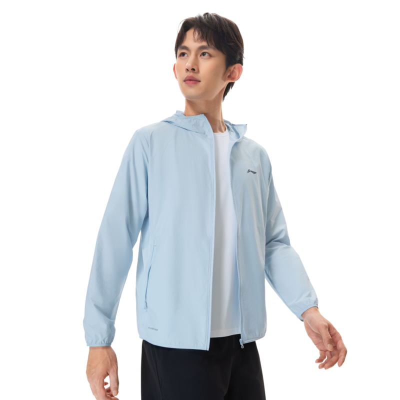 李宁LI-NING男子健身系列防风防泼水防晒运动风衣防晒服AFDW475