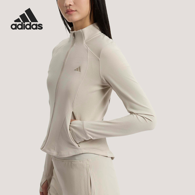 Adidas/阿迪达斯正品2026女士短款经典运动训练修身外套KH2675