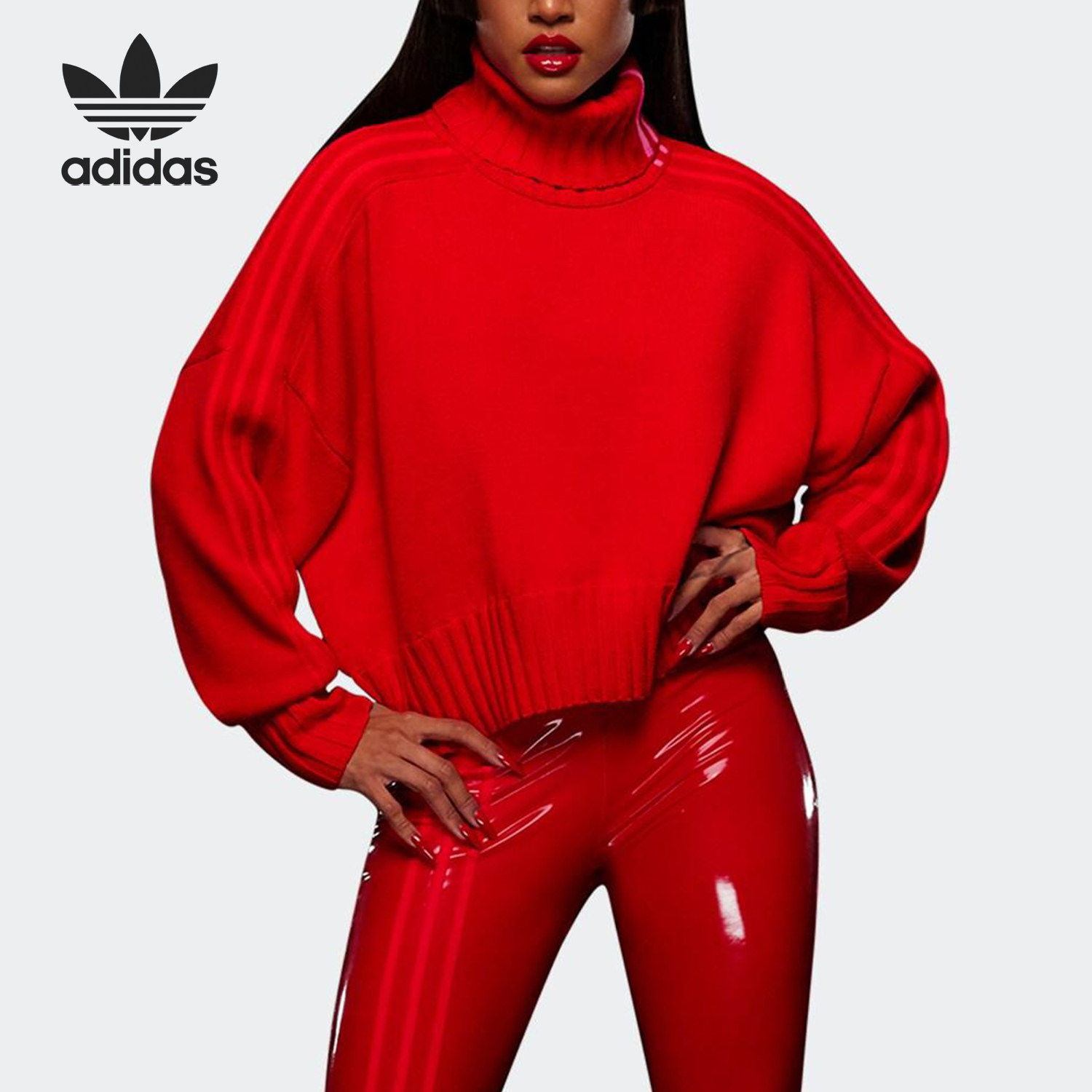 Adidas阿迪达斯正品Ivy Park女士连帽短款运动毛衣/线衫HH7299