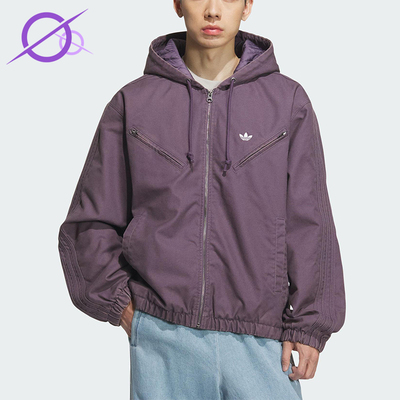 Adidas/阿迪达斯正品三叶草男女连帽宽松保暖梭织运动棉服KC2642