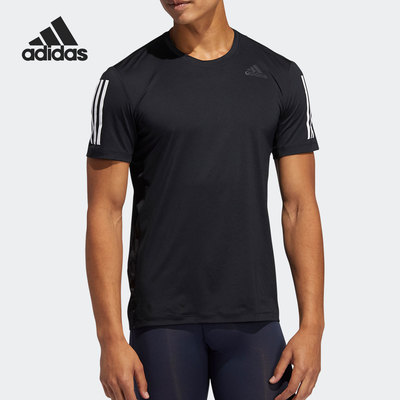 Adidas/阿迪达斯正品当季新款男子黑色圆领短袖训练运动T恤GL0460