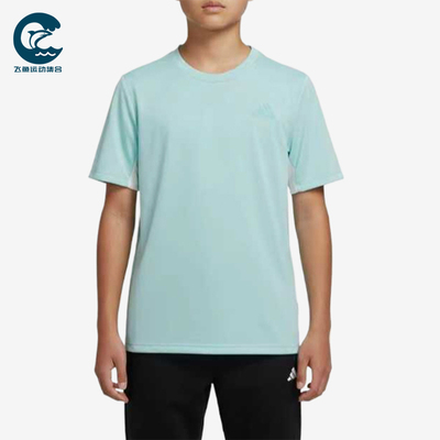 Adidas/阿迪达斯正品纯色套头圆领短袖新款儿童短袖T恤KG5984