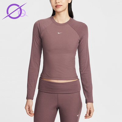 Nike/耐克正品2026春季款女士圆领刺绣经典长袖上衣IF0237-502