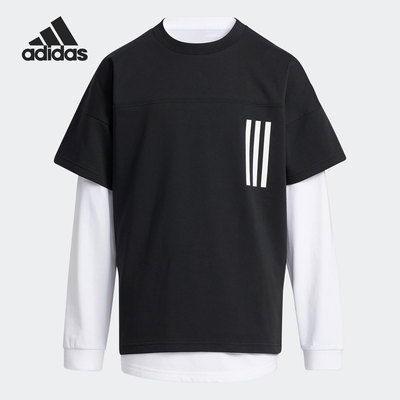 Adidas/阿迪达斯正品当季新款大童休闲运动时尚长袖T恤 H07287