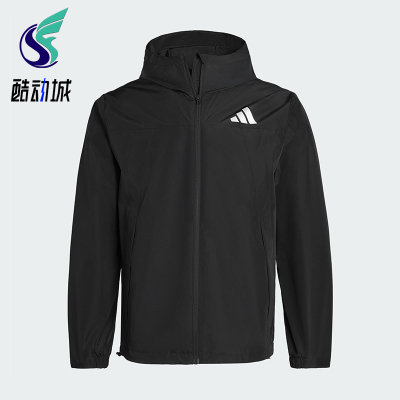 Adidas/阿迪达斯正品WOVENJACKET新款男女经典黑色夹克外套IB7052