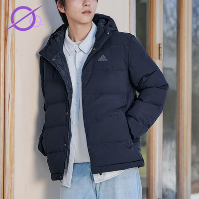 Adidas/阿迪达斯正品冬季男士拉链连帽保暖户外运动羽绒服KE5407