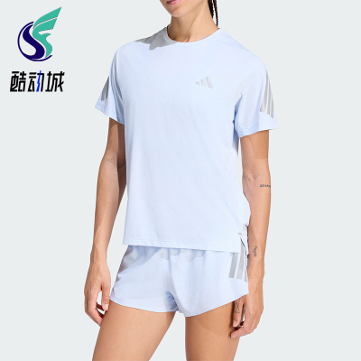 Adidas/阿迪达斯正品2026女士舒适圆领跑步经典运动短袖T恤KA6163
