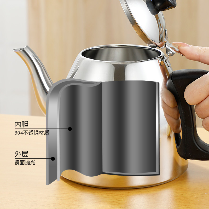 加厚30a4不锈钢平底烧水壶家用功夫茶泡茶壶电磁炉电陶炉专用单壶
