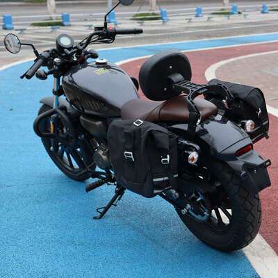 闪150/闪250折叠靠背边包QJ150-2N侧挂包SRV150伸缩靠背摩托车