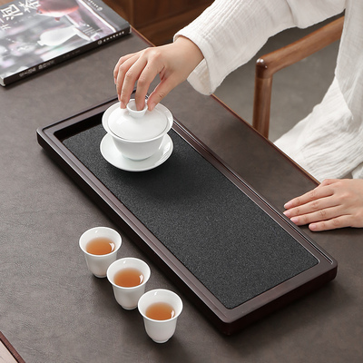 品匠云系重竹吸水茶盘排水创意家用茶台干泡功夫茶具无孔矿石茶海