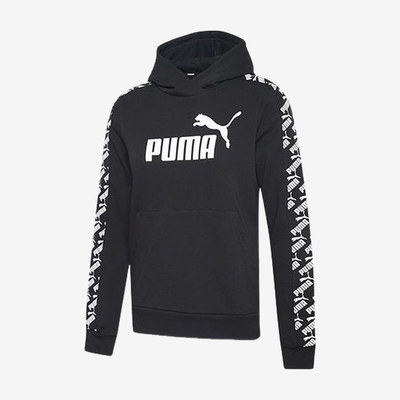 Puma彪马正品Amplified女印花连帽短款长袖套头卫衣583817-01