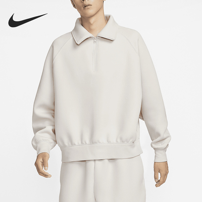 Nike/耐克正品Tech男士简约半拉链宽松翻领卫衣FZ7569-104