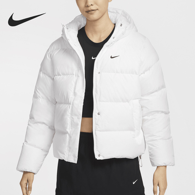 Nike/耐克正品2024新款女士保暖拉链宽松羽绒服FZ5929-100