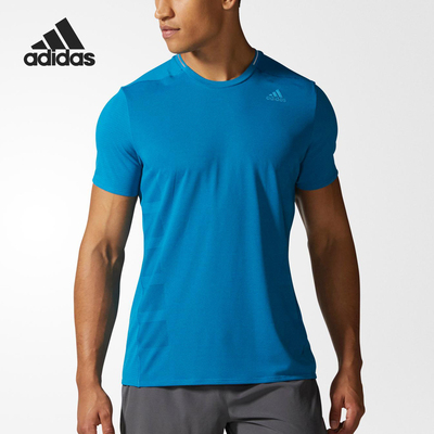 Adidas/阿迪达斯正品夏季男士反光运动跑步透气短袖BQ7258