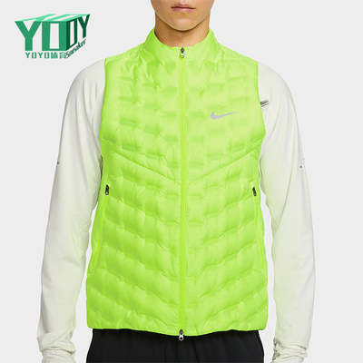 Nike/耐克正品秋冬男士无袖拉链羽绒拼接拒水跑步马甲FB7543-702
