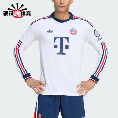 Adidas/阿迪达斯正品男士时尚套头条纹足球运动长袖T恤KE8583