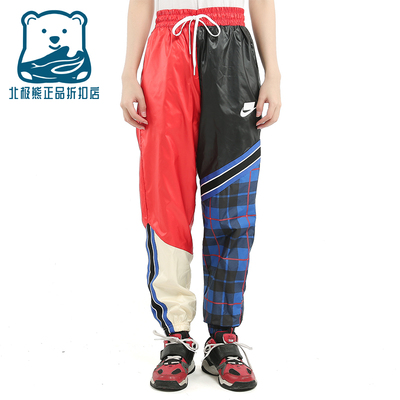 Nike/耐克正品新款女红色合身拼色复古经典运动长裤CI7918-010