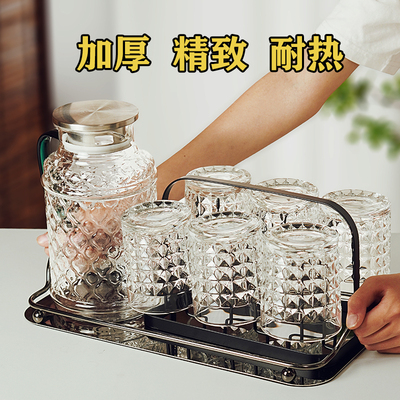 高颜值加厚耐热玻璃杯水杯套装