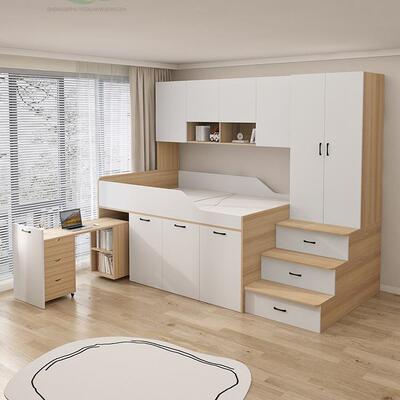 儿衣童半床18220小户型上床下柜小卧室桌一体高书组合多功能高箱