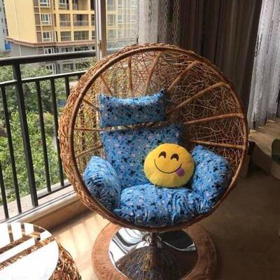 真椅藤鸟阳台吊QFK篮吊椅躺椅印尼真h藤摇藤椅成巢人花园秋千镂空