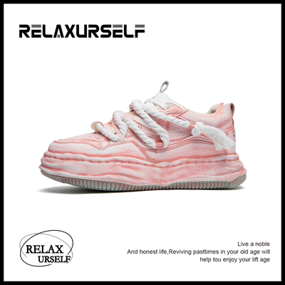 RELAXURSELF设计师手工擦色潮鞋复古小众百搭休闲运动增高情侣鞋