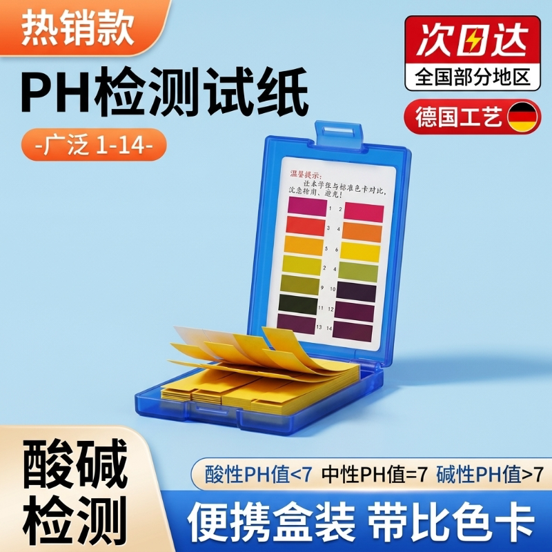 水质检测试纸 饮用水酸碱性PH值测验 自来水检测工具盒工业弱酸性