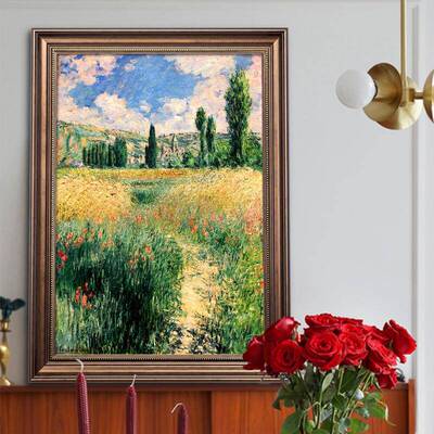莫奈世界名画关油画厅玄装饰画式美壁画办公室民WBU宿酒店样客板