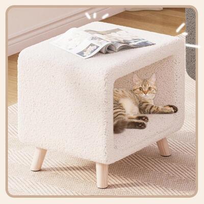 床头柜卧物室家用人猫用置柜秋猫窝凳子一体两冬共用半封AD022203