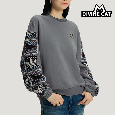 Adidas/阿迪达斯正品三叶草女士休闲圆领套头拼接运动卫衣IA8931