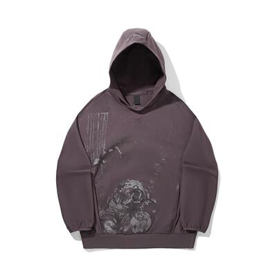 李宁正品功夫系列男子防风排湿宽松运动训练卫衣套头衫AWDVA87