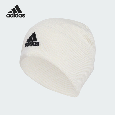 Adidas/阿迪达斯正品LOGO BEANIE CUF男女简约绒线帽IY7666