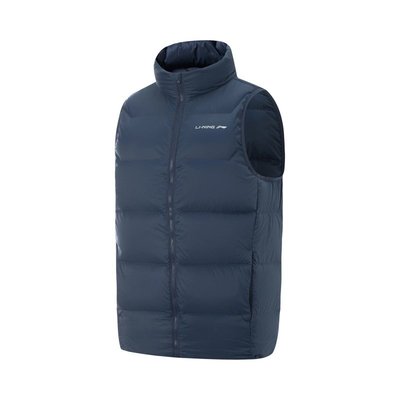 李宁正品冬季新款男子舒适休闲百搭保暖立领羽绒服马甲AMRV077-6