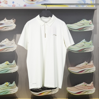 李宁正品健身系列男子简约百搭亲肤凉感运动短袖POLO衫APLU123-7