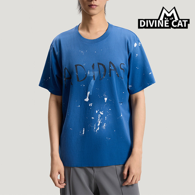 Adidas/阿迪达斯正品三叶草男女宽松印花经典圆领短袖T恤KS1341