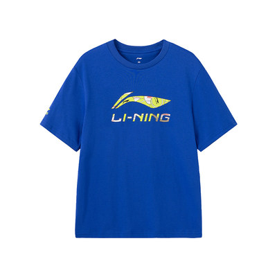 李宁正品儿童时尚logo印花设计舒适百搭短袖上衣T恤YHSW354-2