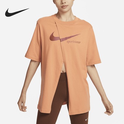 Nike/耐克正品OVERSIZE风女子运动不规则休闲短袖FB8346-225