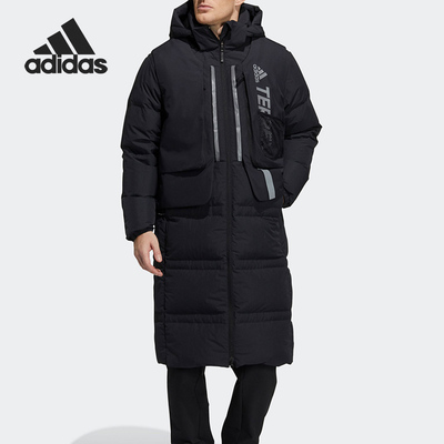 Adidas/阿迪达斯正品当季新款男女同款长款连帽羽绒服H13853