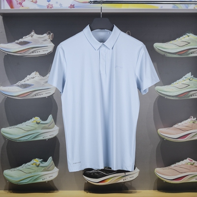 李宁正品健身系列男子轻薄舒适透气防晒运动短袖POLO衫APLU003-8