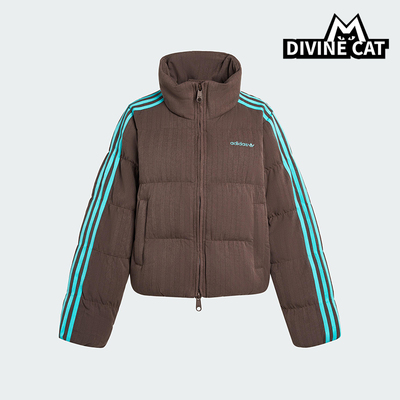 Adidas/阿迪达斯正品三叶草女士保暖复古休闲立领羽绒服KG4909
