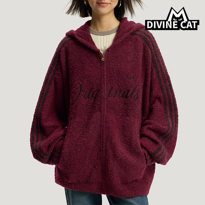 Adidas/阿迪达斯正品三叶草男女运动新年款复古绒面外套KT0718