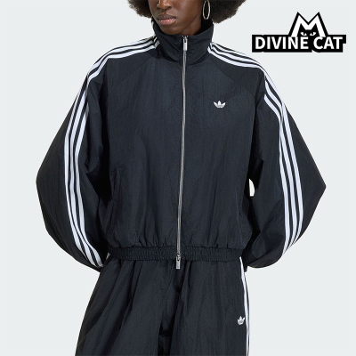 Adidas/阿迪达斯正品三叶草女士休闲漏斗领运动宽松夹克KY5045