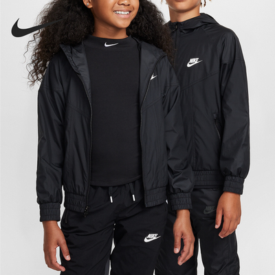 Nike/耐克正品2025新款大童宽松透气连帽夹克外套AFZ5516-010