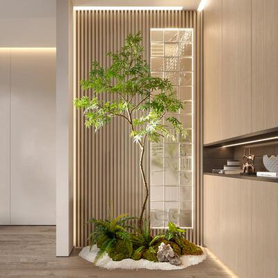 新源头楼梯下造景角绢落南天竹装花饰假花绿植植物品景7J9778SH观