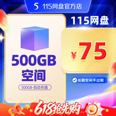 115网盘 500GB空间扩容 超值容量 长期有效 不包含VIP服务